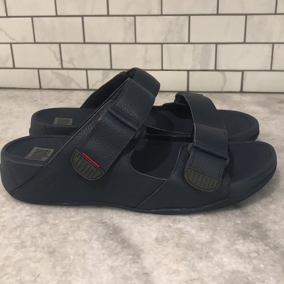 Fitflop | Shoes | New Fitflop Leather Sandals Mens 1 Midnight Navy Blue ...